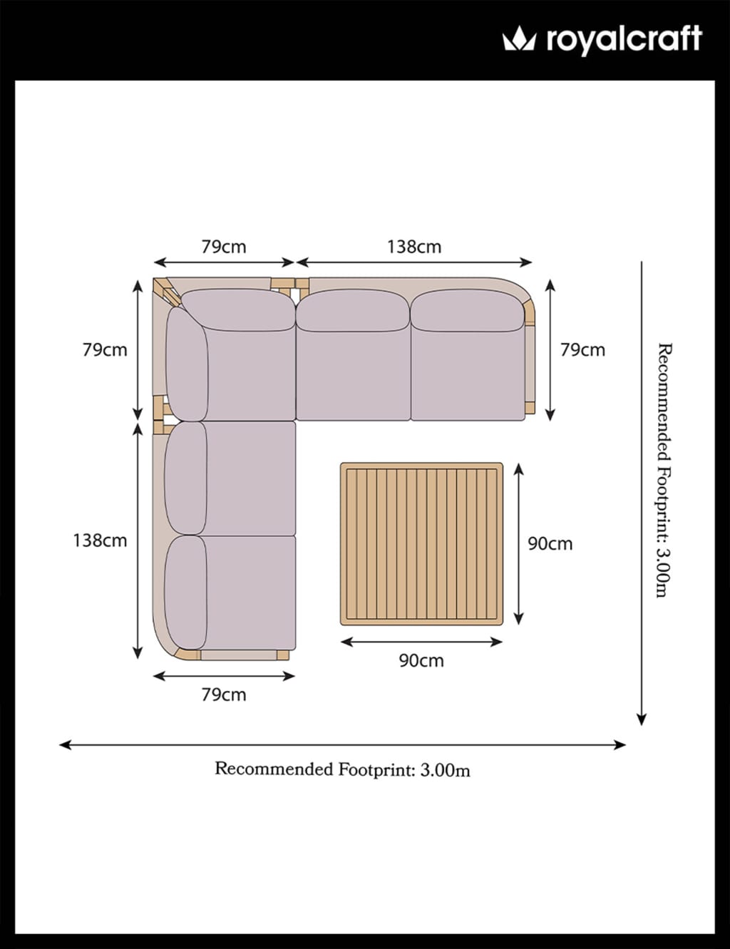 Roma 5 Seater Garden Corner Sofa Set | Royalcraft | M&S