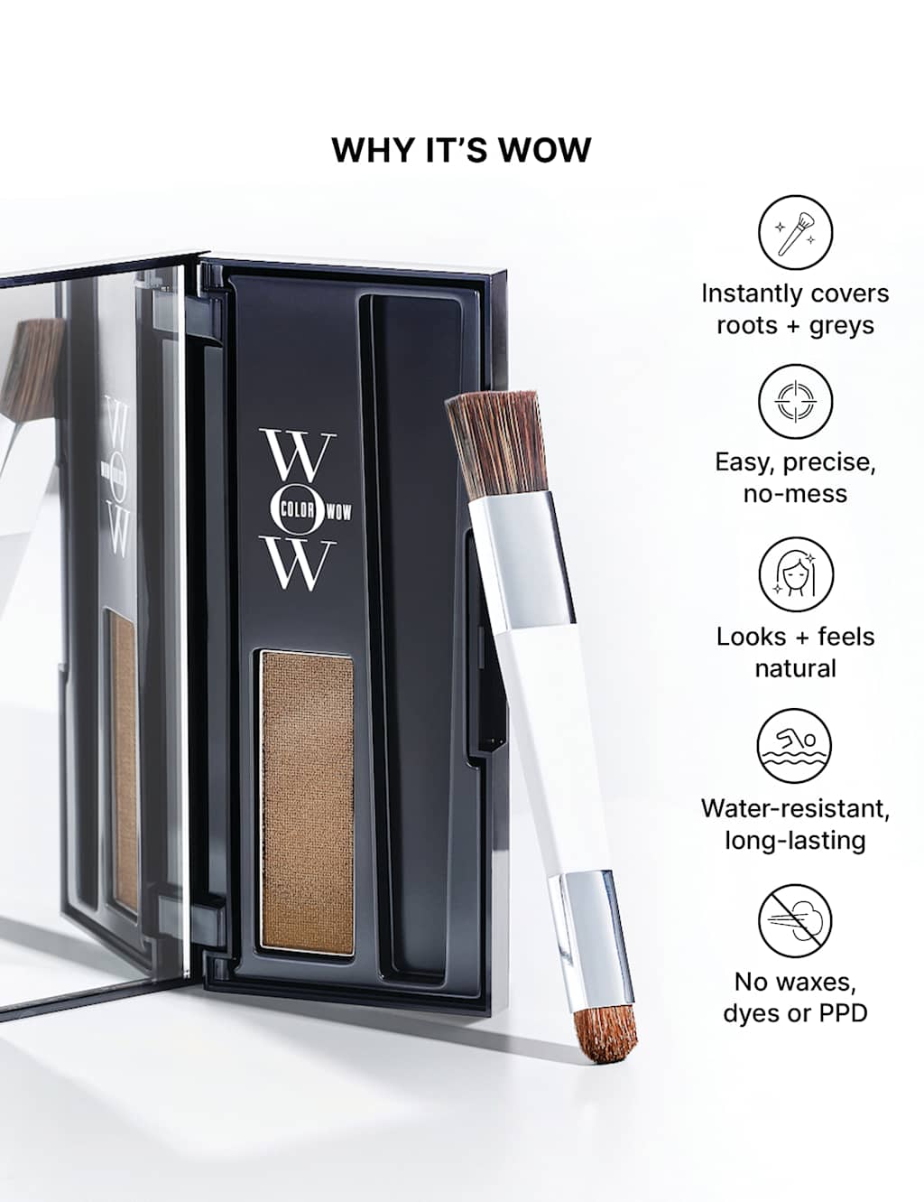 Root Cover Up For Light Brown Hair 2.1g | Color WOW | M&S