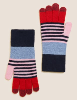 Knitted Striped Gloves