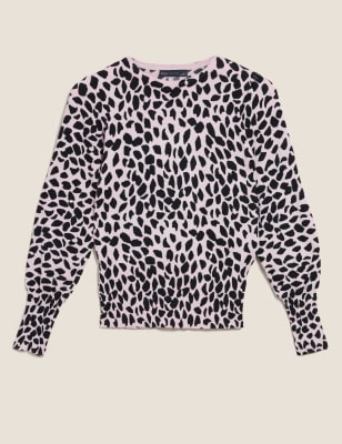 Animal Print Crew Neck Jumper