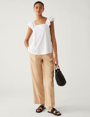 Pure Cotton Ruffle Vest