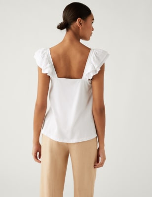 Pure Cotton Ruffle Vest