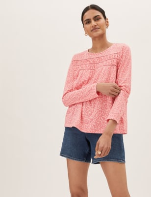 Pure Cotton Printed Long Sleeve Top