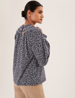 Pure Cotton Printed Long Sleeve Top