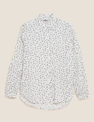 Printed High Neck Long Sleeve Blouse