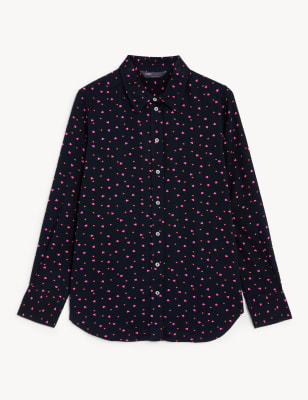 Printed Collared Long Sleeve Shirt