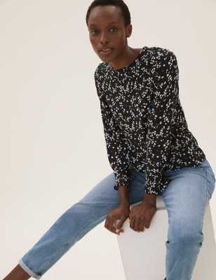 Ditsy Floral Long Sleeve Top