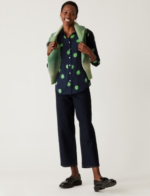 Printed Collared Long Sleeve Shirt