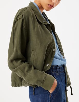 Tencel™ High Neck Bomber Jacket