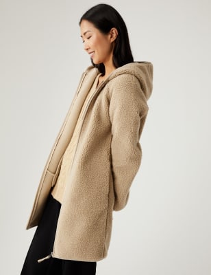 Borg Textured Lightweight Hooded Jacket