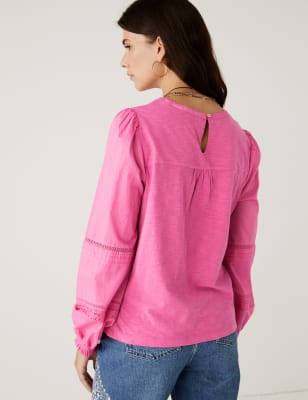Jersey Round Neck Long Sleeve Top