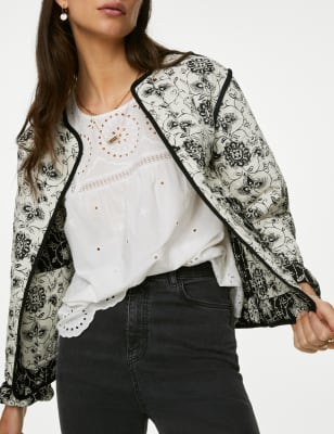 Pure Cotton Printed Quilted Jacket
