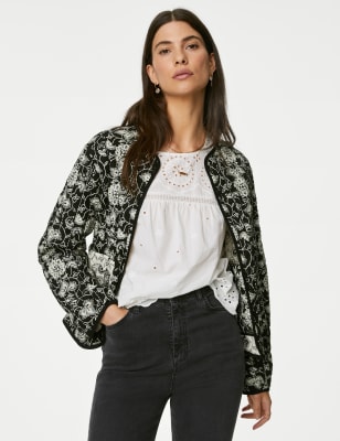 Pure Cotton Printed Quilted Jacket