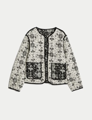 Pure Cotton Printed Quilted Jacket