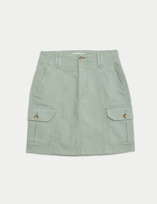 Cotton Rich Mini Utility Skirt