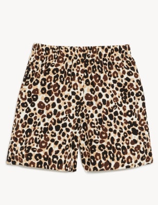 Animal Print High Waisted Shorts
