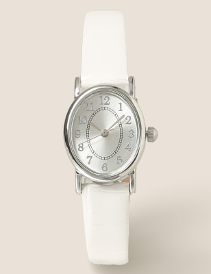 Fossil Mini Carlie Black Leather Watch | Fossil | M&S