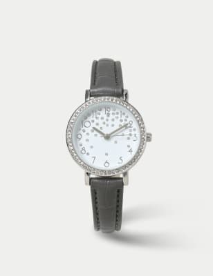 Grey Rhinestone Face Watch | M&S Collection | M&S