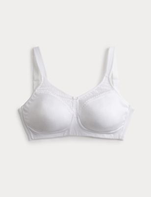 Cotton & Lace Non Wired Total Support Bra