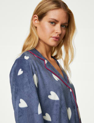 Fleece Heart Print Pyjama Set