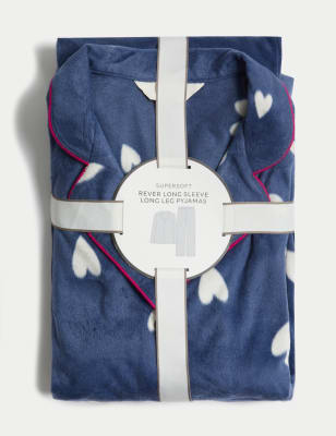 Fleece Heart Print Pyjama Set