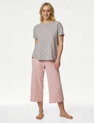 Cotton Rich Crop Leg Pyjama Set