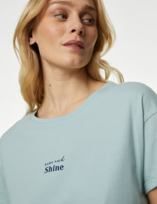 Cotton Rich Crop Leg Pyjama Set