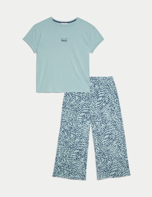 Cotton Rich Crop Leg Pyjama Set