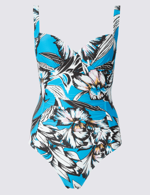 Secret Slimming™ Floral Printed Plunge Swimsuit Mands Collection Mands