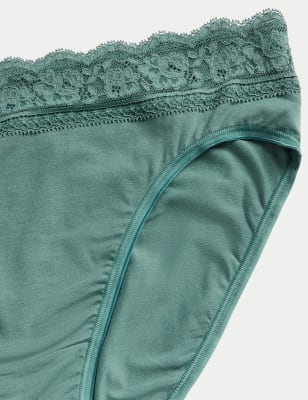 Pack of 5 Printed Lace Trim Knickers