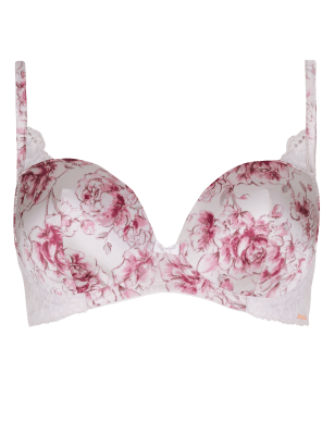 Rose Lace Padded Plunge Bra A-E with Silk | Rosie for Autograph | M&S