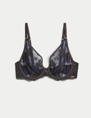 Cosmos Embroidery Wired Plunge Bra A E