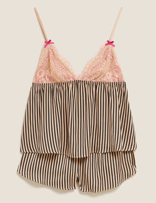 Signature Satin Striped Cami Set