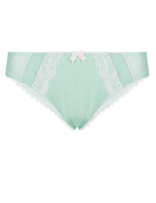 Floral Lace Low Rise Brazilian Knickers with Silk | Limited Collection ...