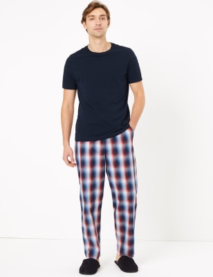 Pure Cotton Checked Pyjama Bottoms