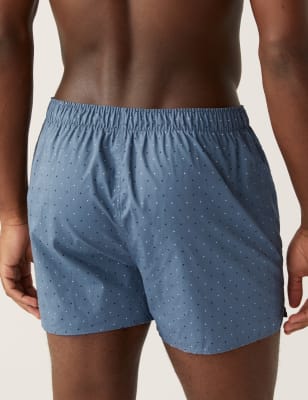 3pk Pure Cotton Assorted Woven Boxers