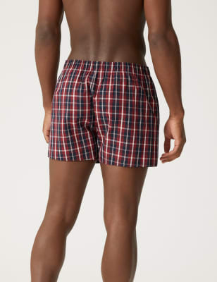 3pk Pure Cotton Assorted Woven Boxers