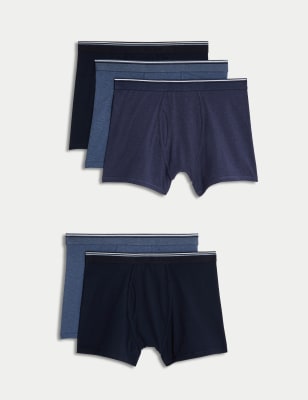 5pk Cotton Stretch Cool & Fresh™ Marl Trunks | M&S Collection | M&S