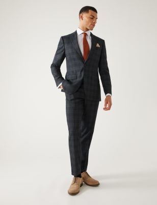 Slim Fit Check Suit Jacket