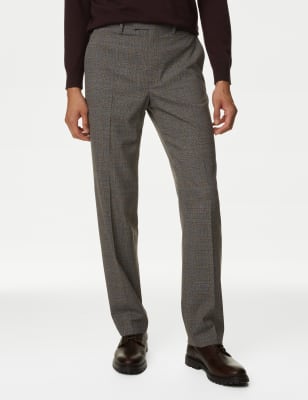Regular Fit Prince of Wales Check Trousers