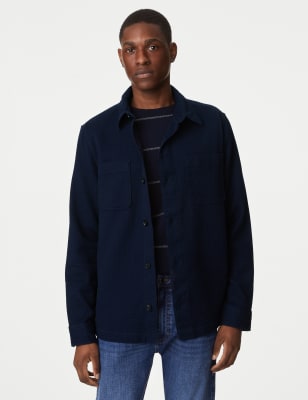 Pure Cotton Waffle Overshirt