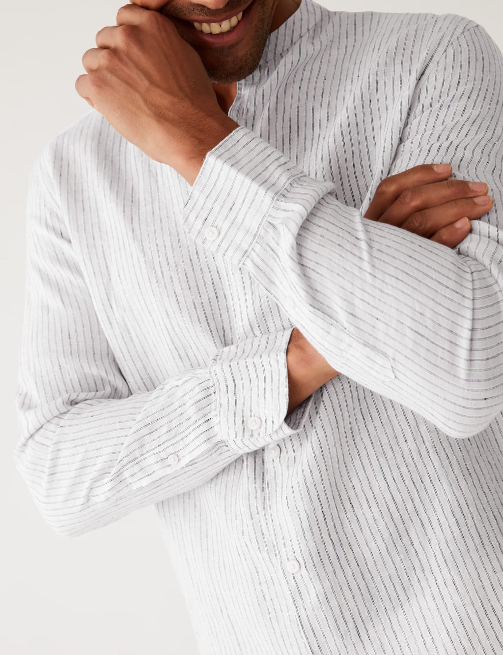 Men’s Grandad-Collar Shirts | M&S