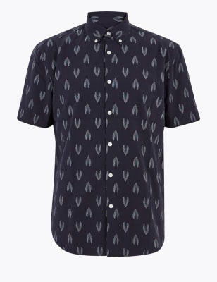 Pure Cotton Ikat Print Shirt