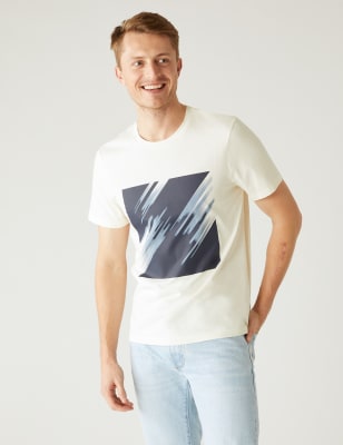Pure Cotton Abstract Graphic T-Shirt
