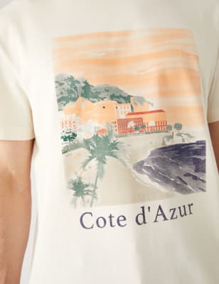 Pure Cotton Cote d'Azur Graphic T-Shirt