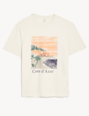 Pure Cotton Cote d'Azur Graphic T-Shirt