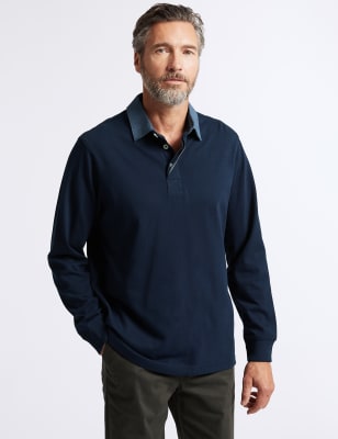 Pure Cotton Rugby Top | Blue Harbour | M&S