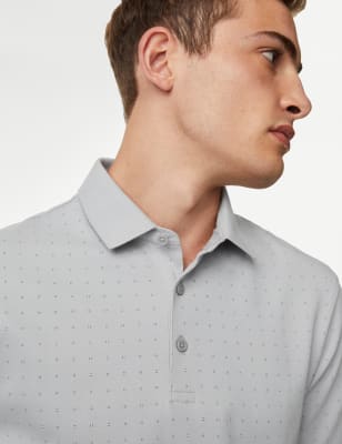 Pure Cotton Geometric Print Polo Shirt