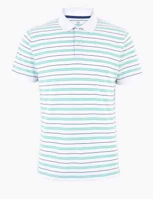Pure Cotton Double Stripe Polo Shirt
