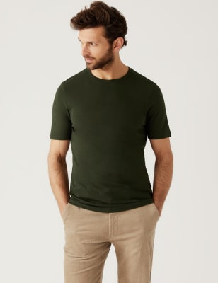 Regular Fit Pure Cotton Crew Neck T-Shirt
